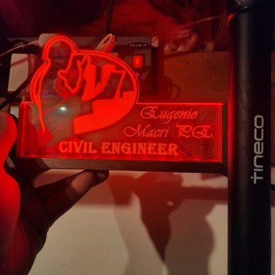 Custom Excavator Desk Name Plate Wedge, Personalized Nameplate Office ...