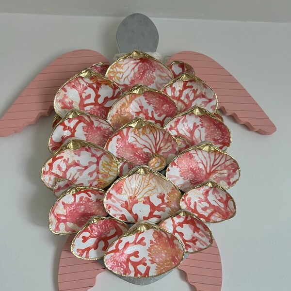 Clam Shell Heart Mosaic Navy - Etsy