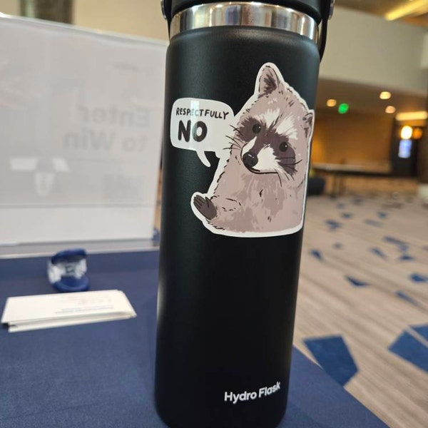 Raccoon Respectfully No | Sarcasm Funny Raccoon Sticker | Gifts Under ...