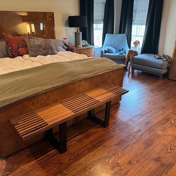 36-60 Walnut Split Slat Coffee Table – Mid Century Modern – Solid Wood ...