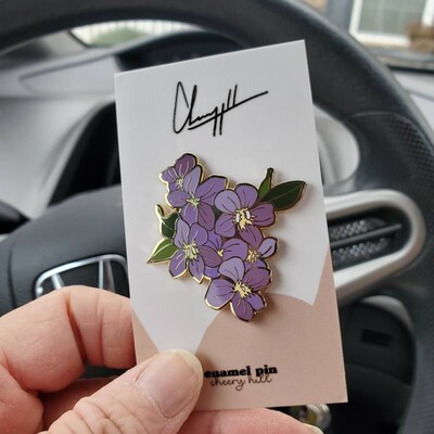Violet Pin, Common Violet Enamel Pin, State Flower Artwork, Original ...