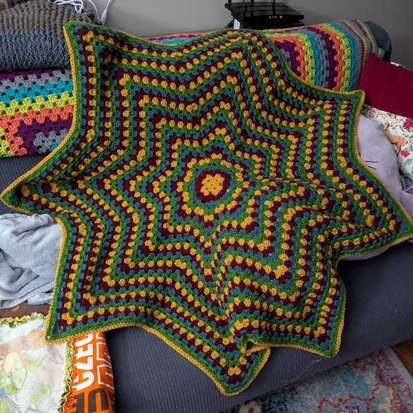 Granny Star Blanket Beginners Crochet - Etsy