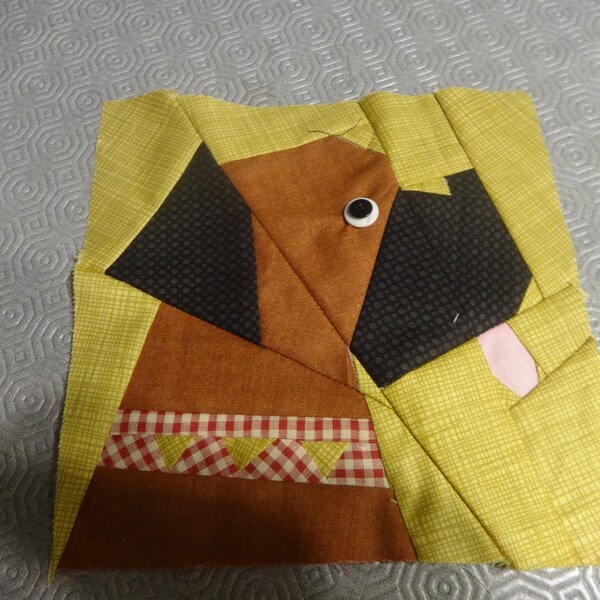 BOXER Paper Pieced Block Pattern in PDF, Instant Download, Dog Block ...