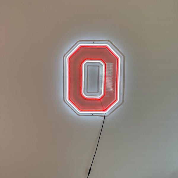 Ohio State University Buckeyes Block Letter O Dual Color LED Neon Sign ...