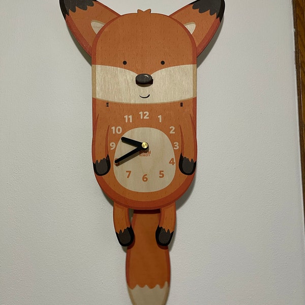 Fox Pendulum Clock | Woodland Nursery Decor | Kids Clock | Woodland ...