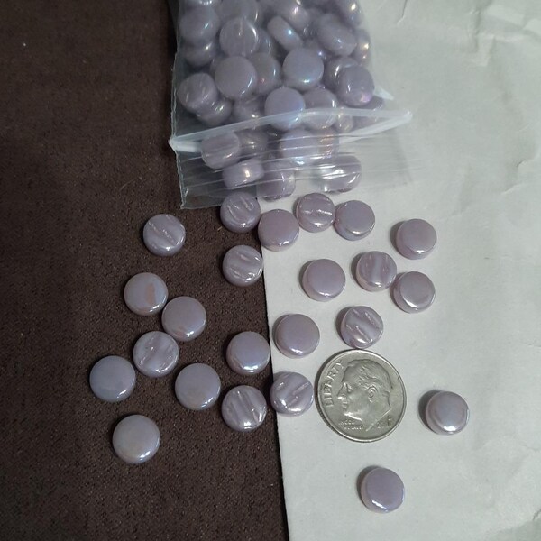 100 Iridescent Tiles, Tiny Round Tiles, Round Glass Mosaic Tiles ...