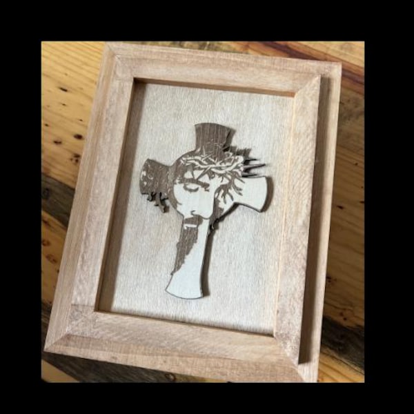Jesus and Cross Laser Cut File. Vector File for Laser Cutting. Wall Art ...