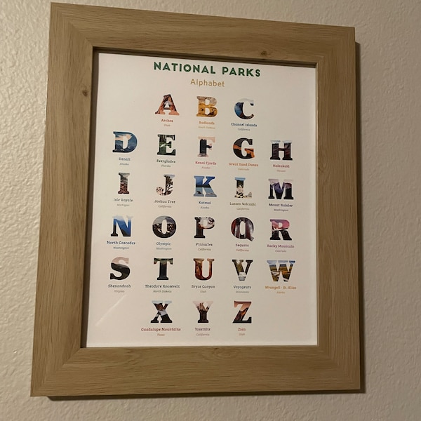 National Park Nursery Decor Alphabet Poster • National Park Baby Shower ...