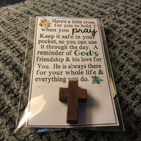 CROSS - PRAYER Handheld Charm- Sweet Thoughts Gift, Mom, Friend ...