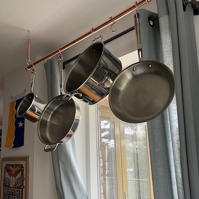 Handmade Copper and Brass Pot and Pan Rack Copper Rail - Etsy