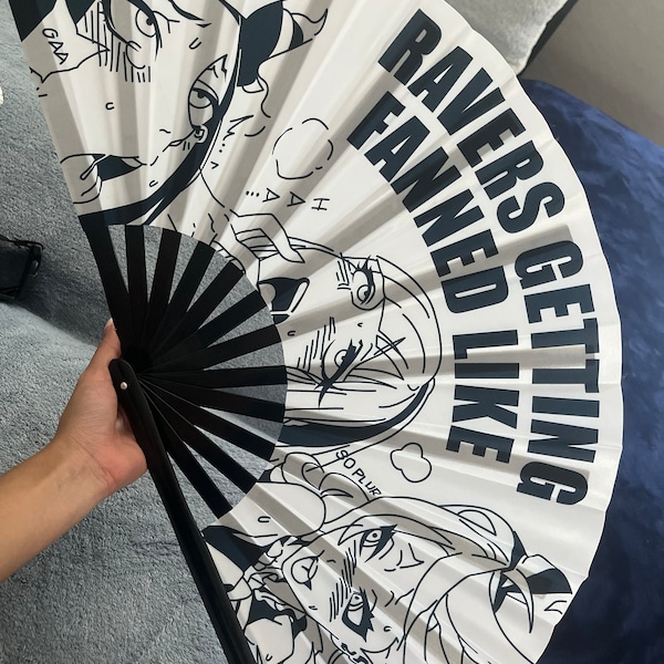 Disco Ball Rave Fan- Rave Fan- Rave Fan Holster- Festival Fan- Bamboo ...