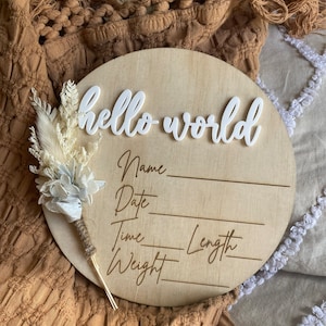 SVG File - Hello World Card | Baby Birth Milestone Card | Digital Cut ...