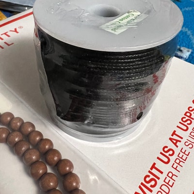 Black Waxed Cotton Cord: Choose 0.5mm 1mm 1.5mm 2mm 2.5mm 3mm, Spool of ...