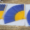Royal Blue Fans Personalised Silk Fans With Silk Bag, Folding Hand Fan ...