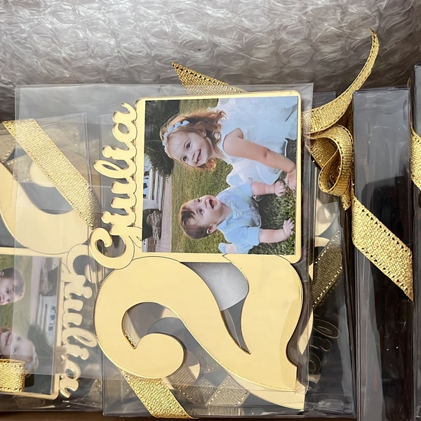 Custom 2nd Birthday Photo Magnet, Second Birthday Favors, Age Birthday ...