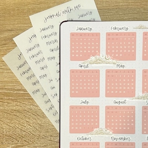 2024 Monthly Calendar Stickers Printable for Journals and Planners ...