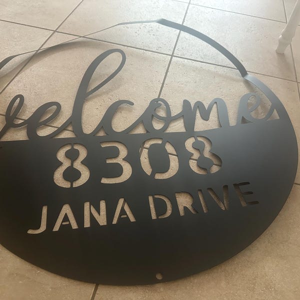 Round Welcome Metal Sign, Welcome Sign, Outdoor Welcome Sign, Metal ...