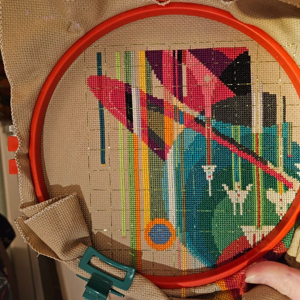 Abstract Forest Art, Cross Stitch Pattern, Nature, Modern Cross Stitch ...