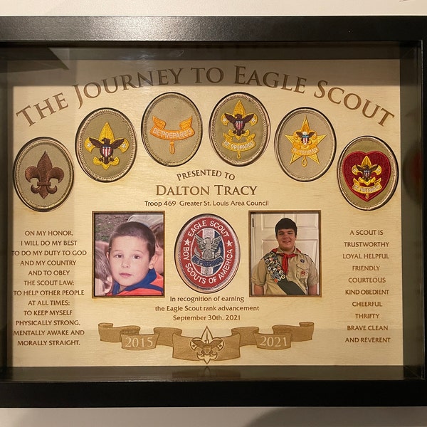 Journey to Eagle Plaque, 11x14 Wood Plaque, Eagle Scout Patches ...