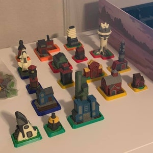 Tapestry Board Game - Snap on Bases for Landmarks - STL Files - Etsy