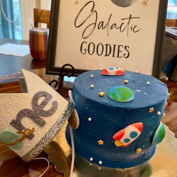 Galactic Goodies Space Party Sign Outer Space Birthday Sign Galaxy ...