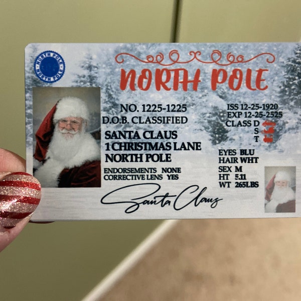 Santa ID / Santa Travel Card / Christmas Surprise for Kids - Etsy