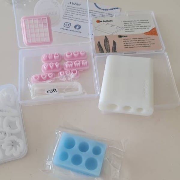 Keoker Mini Petal Clay Cutters - 6 Shapes Mini Flower Clay Cutter for ...