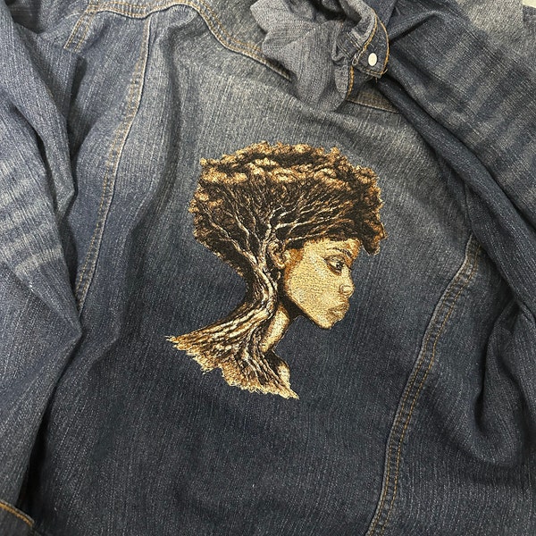 African Woman Machine Embroidery Design. African Tree. Instant Download ...