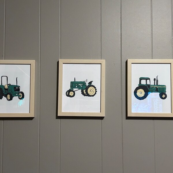 John Deere Vintage Tractor Boy Room Decor, Green Tractor Wall Art, Farm ... John Deere Vintage Tractor Boy Room Decor, Green Tractor Wall Art, Farm ...