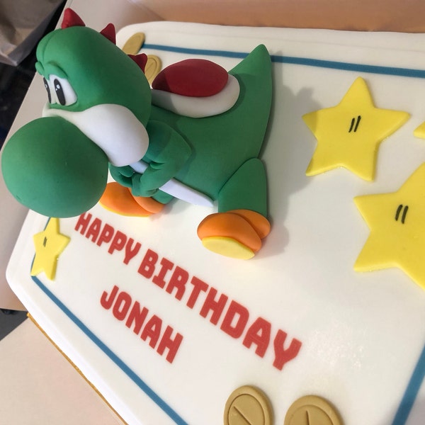 Yoshi Fondant Cake Topper Super Mario Cake Decorations - Etsy UK