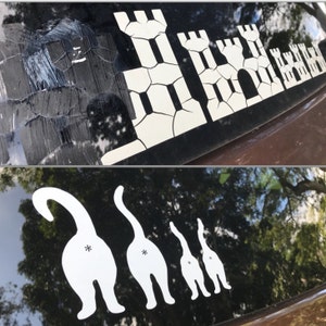 Unique Cat Family Car Stickers Vinyl Decals Funny Cat Butt Outdoor ...