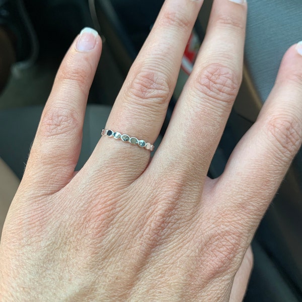 Sterling Silver Dot Ring for Women, Dotted Thumb Ring, Ball Bead ...