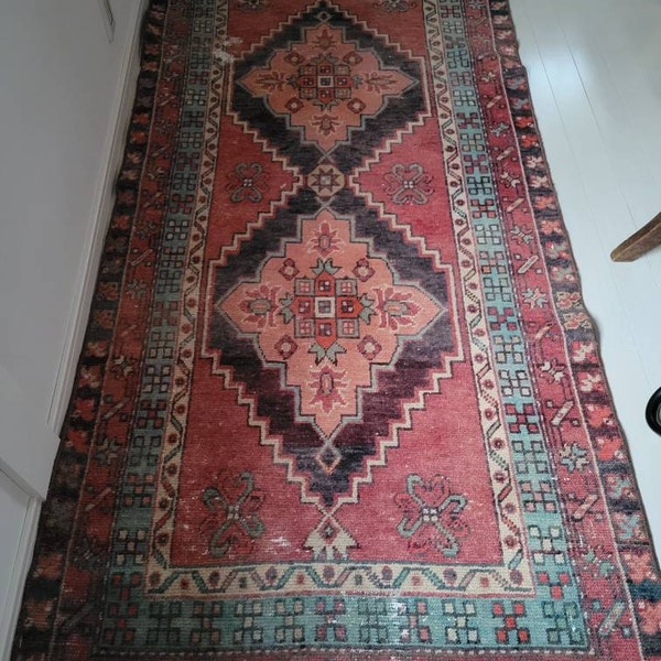 Green Kilim Rug, 60 X 108, Vintage Turkish Kilim Rug, Area Rug, Kilim ...