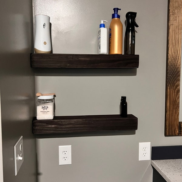 Fast Easy Mount Wood Floating Shelf Reclaimed Wood Shelves Industrial ...