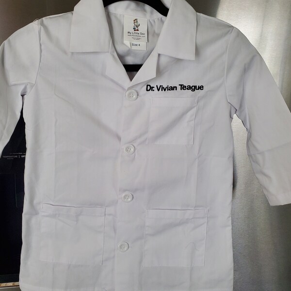 Toddler Lab Coat With Personalized Embroidery and Embroidery Design - Etsy