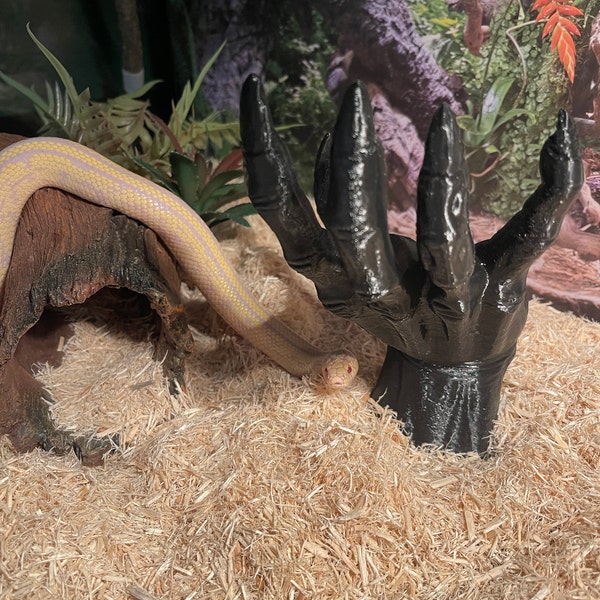 Scary Devil Demon LEFT Hand Reptile Tank Decoration Snake Climbing Tree ...