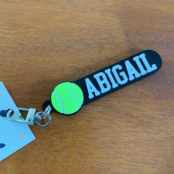 Tennis Ball Personalized Keychain / Keyring / Bag Tag / Name Tag - 3D ...