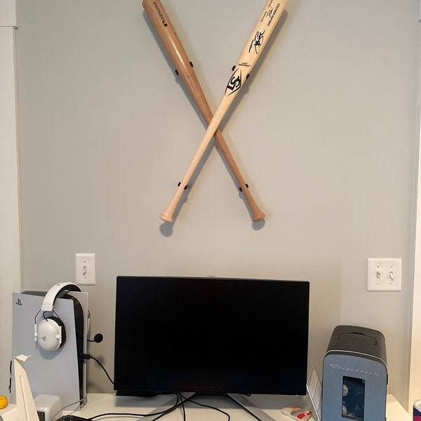 Baseball Bat Crossed Wall Mount - Etsy
