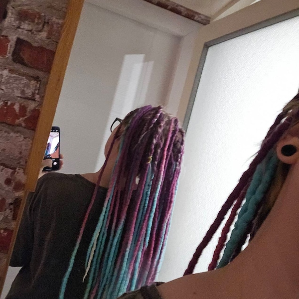 Wool Dreadlocks DE Flower Fairy Purple Pink Aqua Turquoise Wool Dreads ...