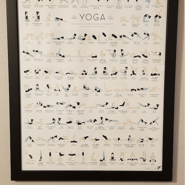 Yoga Poster Asanas - 150 Poses Your Body Wishes to Practice, Yoga ...