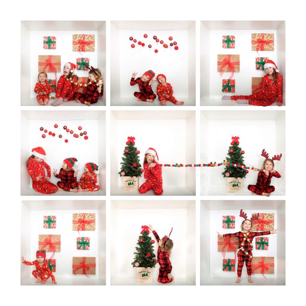 White Photo Box Grid 9 Box Template, Photoshop Template, "in the Box ...