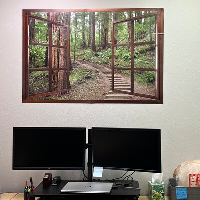 Wall Mural Window Self Adhesive Green Cades Cove Window - Etsy