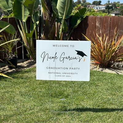 Graduation Welcome Sign, Graduate Decorations, Personalized High School ...