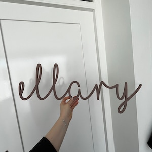 Personalised Name Wooden Sign Wall / Door earth Font Art Nursery Decor ...