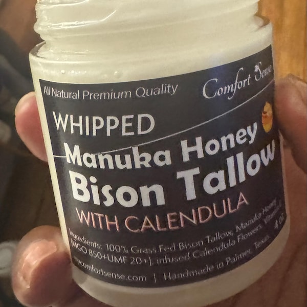 Manuka Honey & Bison With CALENDULA Whipped Tallow Cream With 850+MGO ...