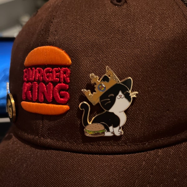 Fast Food Cat Hard Enamel Pin | Burger - Etsy