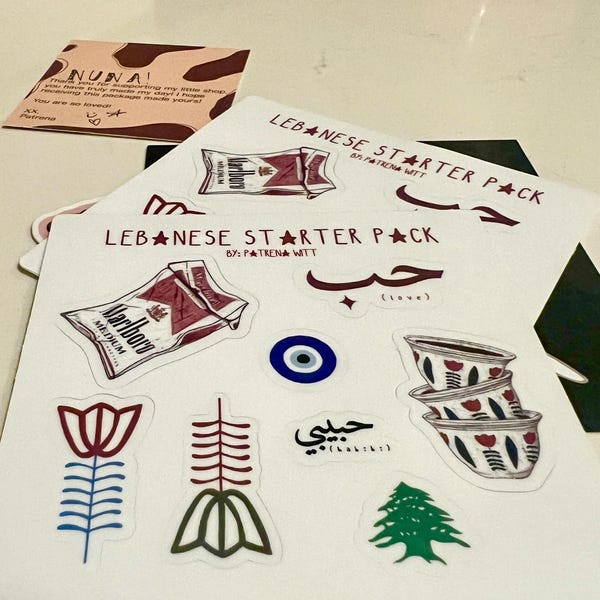 Lebanese Starter Pack Sticker Sheet: Waterproof Laptop/hydroflask ...