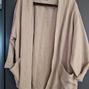 Linen Duster With Pockets Linen Kimono Jacket Sustainable - Etsy UK