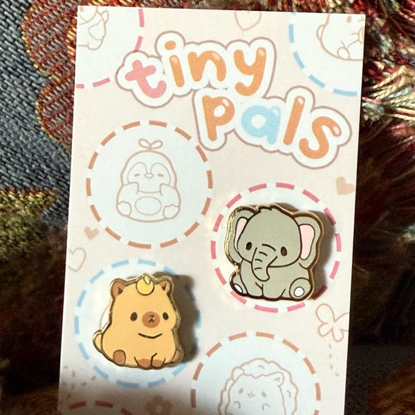 Bat 0.7 Tiny Pals Mini Enamel Pins Cute Animal Board Filler Adorable ...