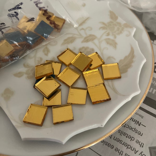 Medium Amber Iridescent Stained Glass Sheet 6x6 Mosaic Art Wissmach ...